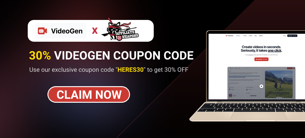 30% VideoGen Coupon (2026) + 3000 Free Text-to-speech chars Credits